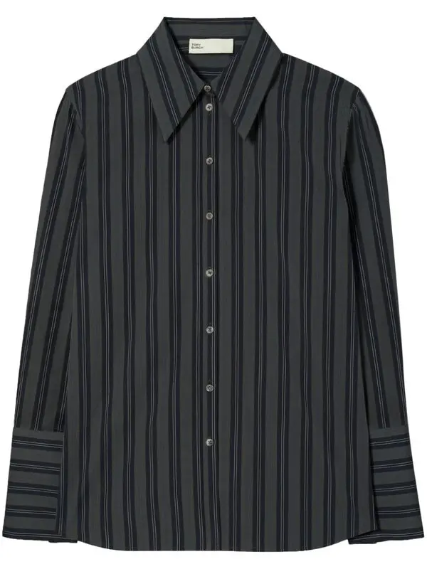 Tory Burch Cuffed Cotton Shirt - Blue