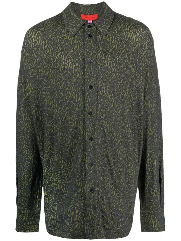 Eckhaus Latta Skrunk Patterned-jacquard Shirt
