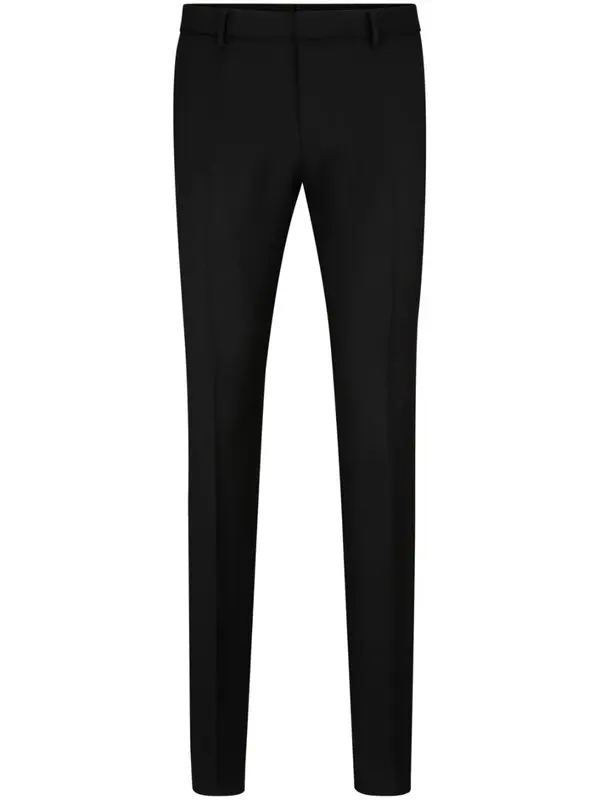 BOSS Straight-leg Wool Trousers - Black