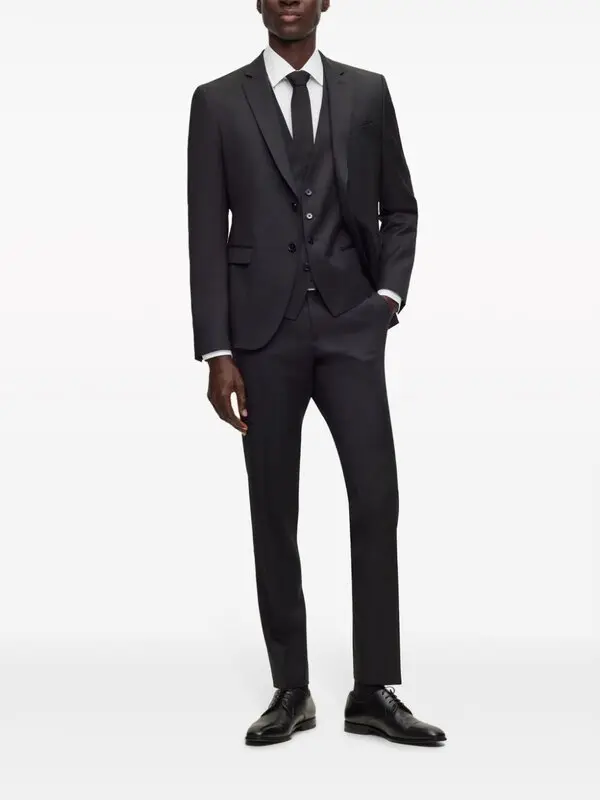 BOSS Straight-leg Wool Trousers - Black