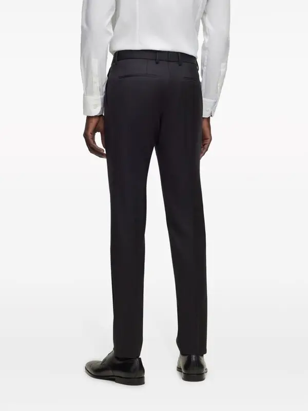 BOSS Straight-leg Wool Trousers - Black