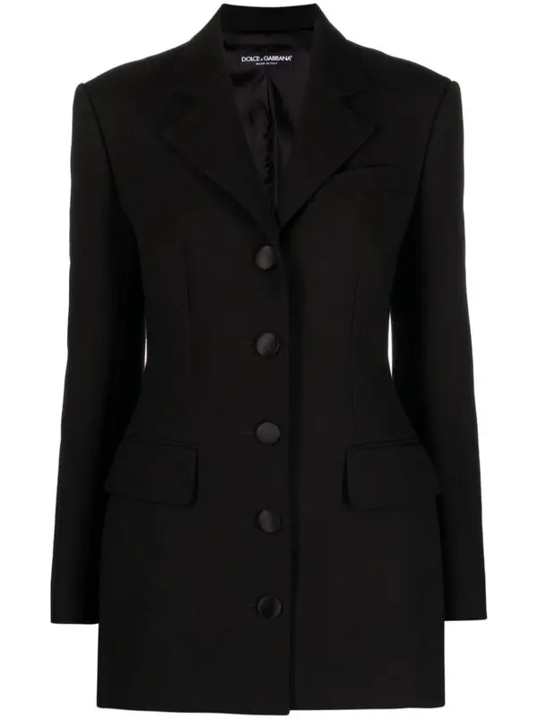 Dolce & Gabbana Single-breasted Virgin Wool Blazer - Black