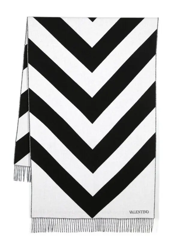 Valentino Garavani Strhype Fringed Scarf - White