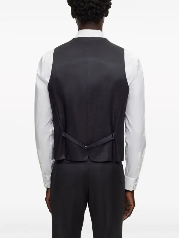 BOSS Single-breasted Tailored Waistcoat - Black