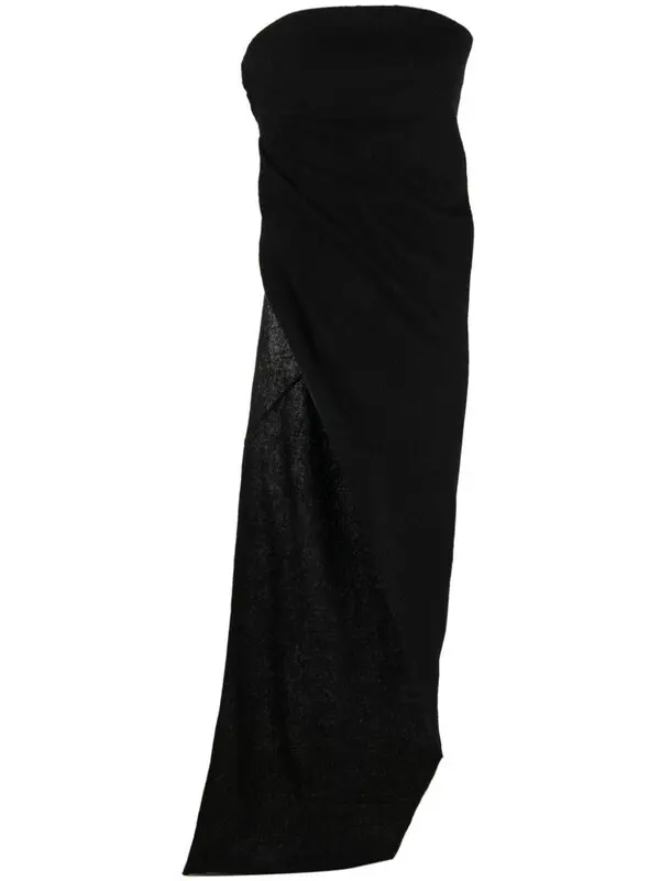 Rick Owens Strapless Virgin Wool Top - Black