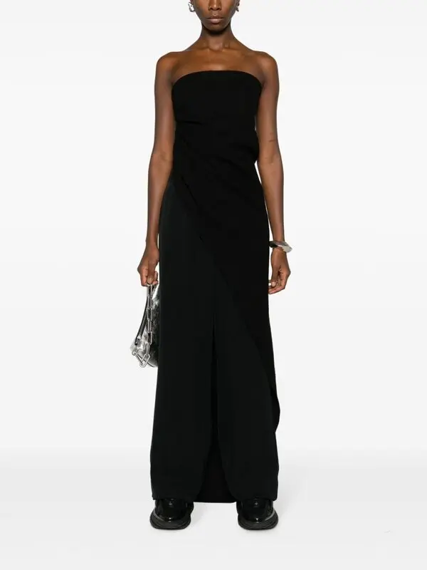 Rick Owens Strapless Virgin Wool Top - Black