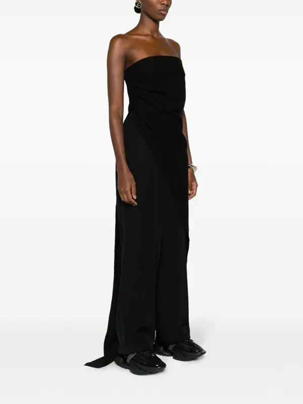 Rick Owens Strapless Virgin Wool Top - Black
