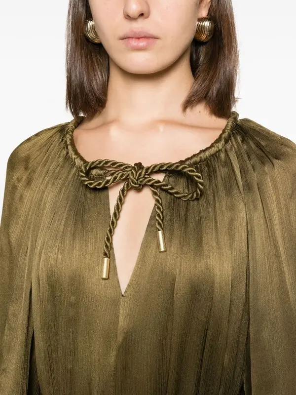 Aje Seraphina Smocked Midi Dress In Green - 65% Off | Editorialist