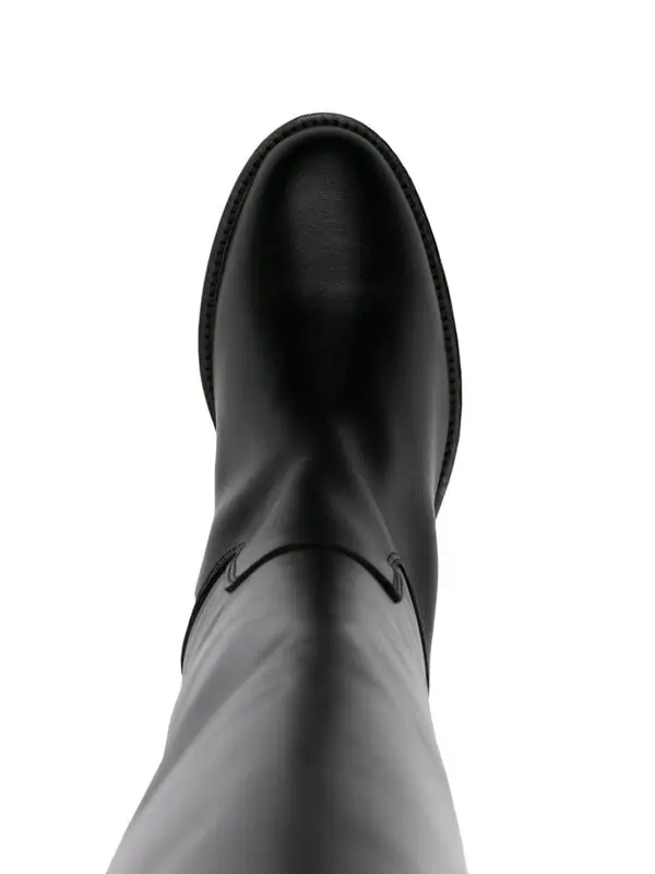 VIA ROMA 15 Lock-detail Leather Knee-high Boots