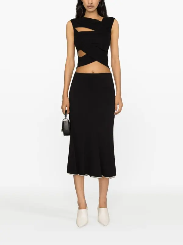 Gauchère Asymmetric Cutout Crop Top