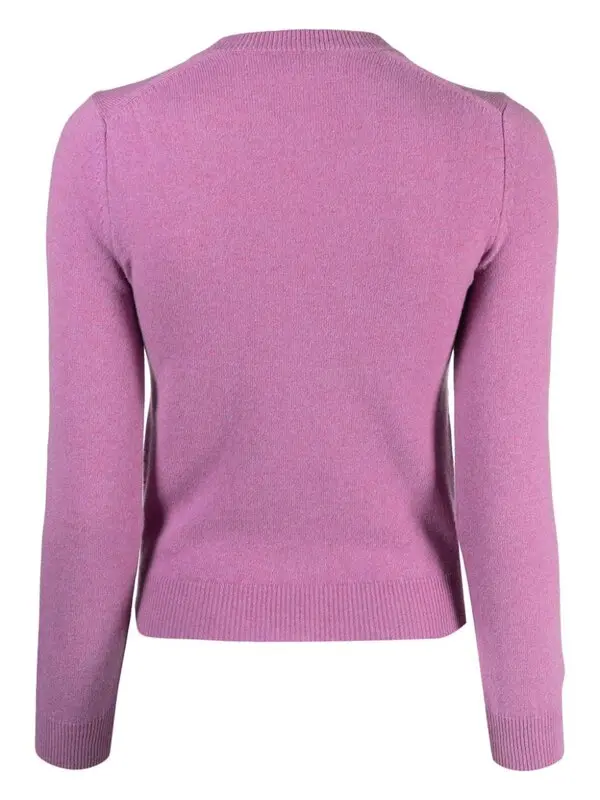 Play Comme Des Garcon Heart-patch Wool Cardigan - Purple