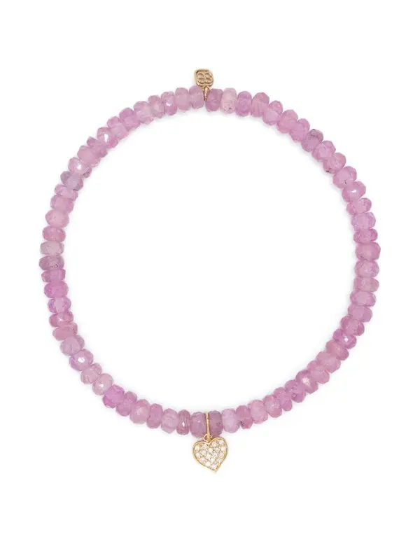 SYDNEY EVAN 14kt Yellow Gold Sapphire Beaded Bracelet - Pink