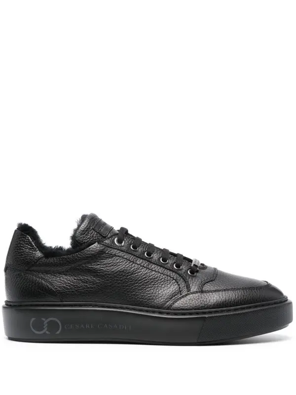 Casadei Cervo Leather Sneakers - Black
