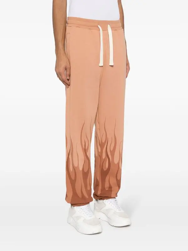 VISION OF SUPER Flame-print Cotton Track Pants