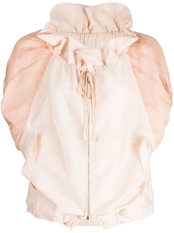 SHANSHAN RUAN Drawstring-neck Silk Jacket