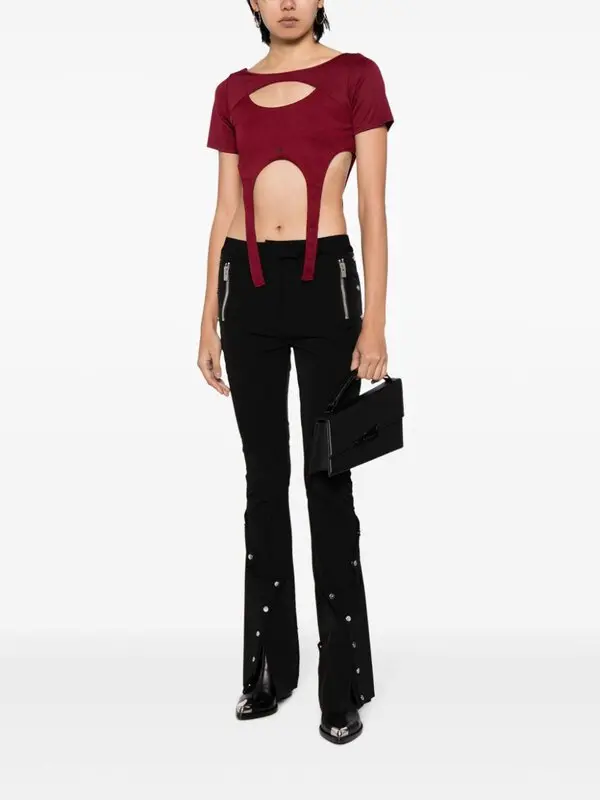 HELIOT EMIL Cropped Asymmetric T-shirt - Red