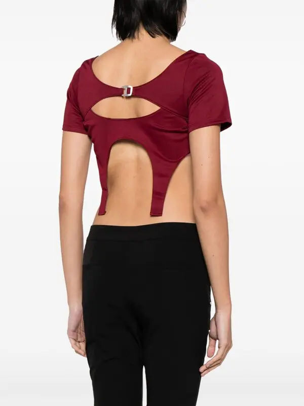 HELIOT EMIL Cropped Asymmetric T-shirt - Red