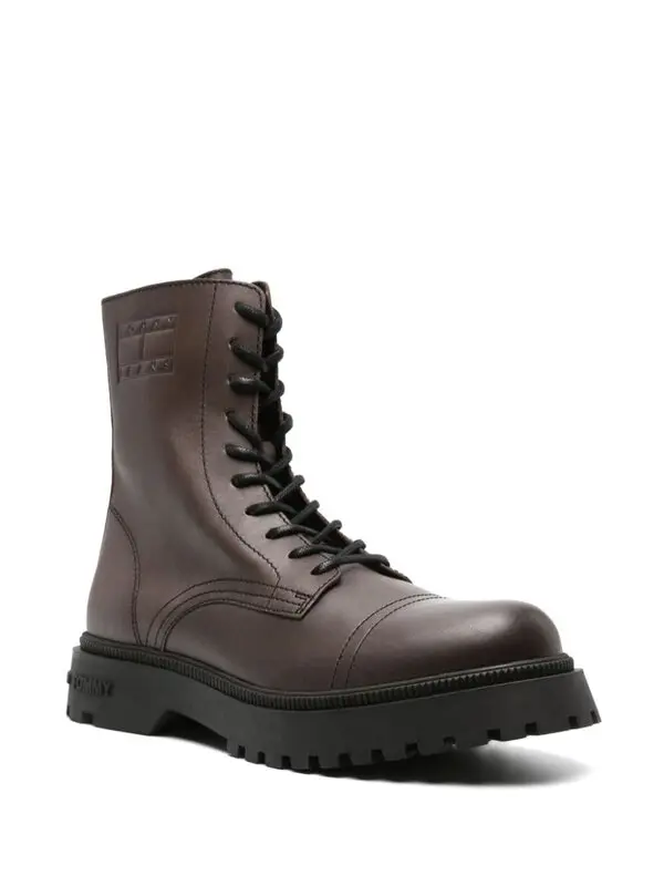 Tommy Hilfiger Logo-debossed Leather Boots