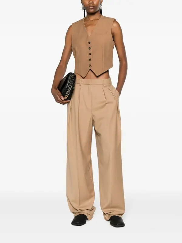 Stella McCartney Sleeveless Virgin Wool Waistcoat - Brown