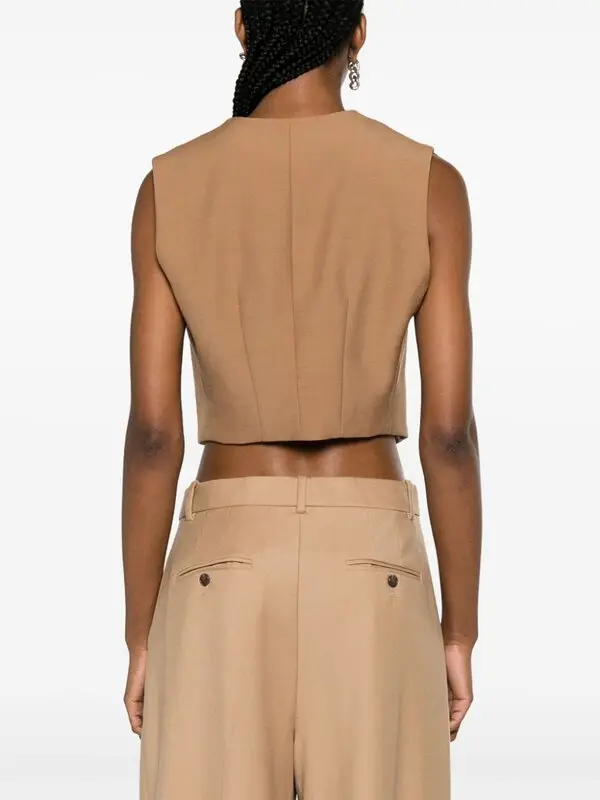 Stella McCartney Sleeveless Virgin Wool Waistcoat - Brown