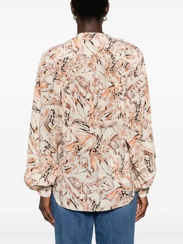 Isabel Marant Étoile Tiphaine Marble-print Blouse - Neutrals