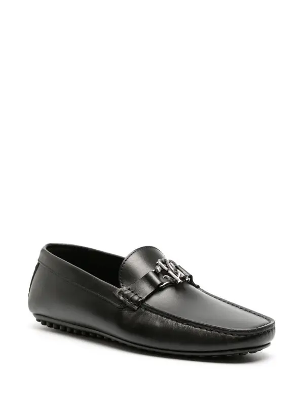 Roberto Cavalli Mirror Snake Leather Loafers