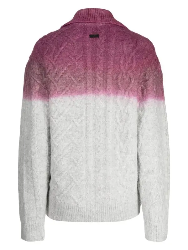 ADER ERROR Gradient-effect Cable-knit Jumper - Purple