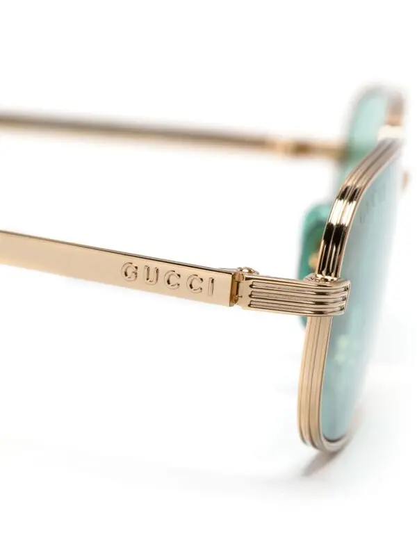 Gucci Logo-engraved Rectangle-frame Sunglasses