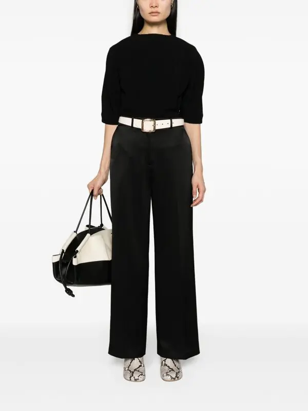 LANVIN Satin-finish Straight-leg Trousers