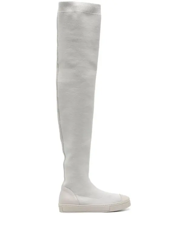 Fabiana Filippi Thigh-high Canvas Boots - Grey