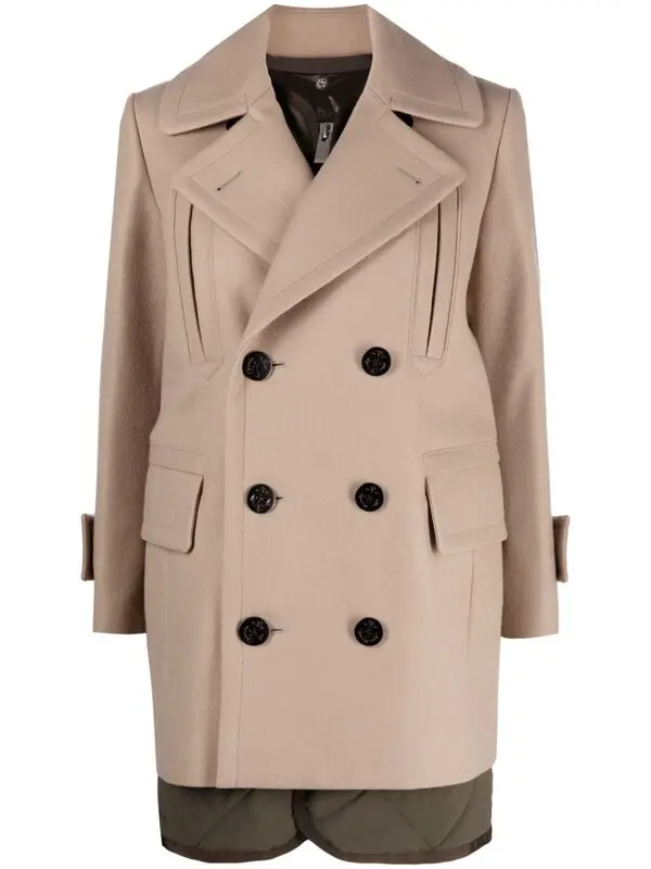 Sacai Melton Layered Wool Coat