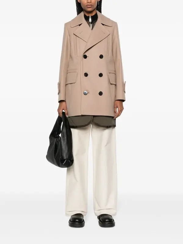 Sacai Melton Layered Wool Coat