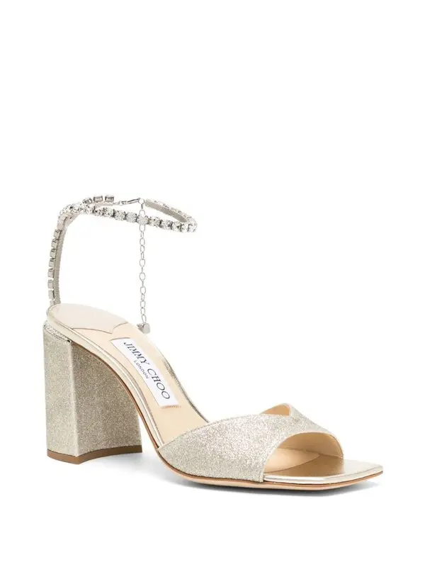 JIMMY CHOO Saeda 85mm Leather Sandals