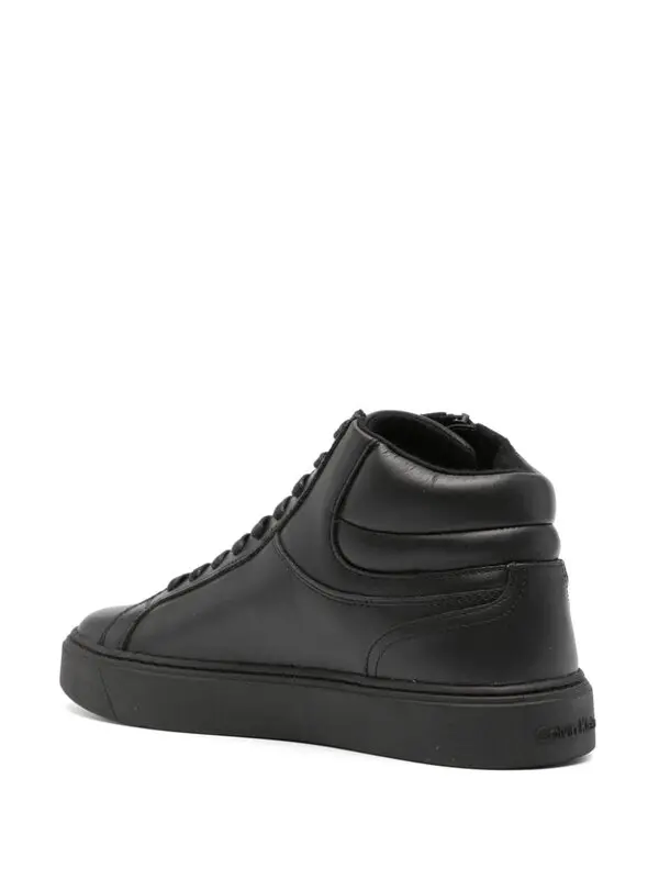 Calvin Klein Debossed Leather High-top Sneakers