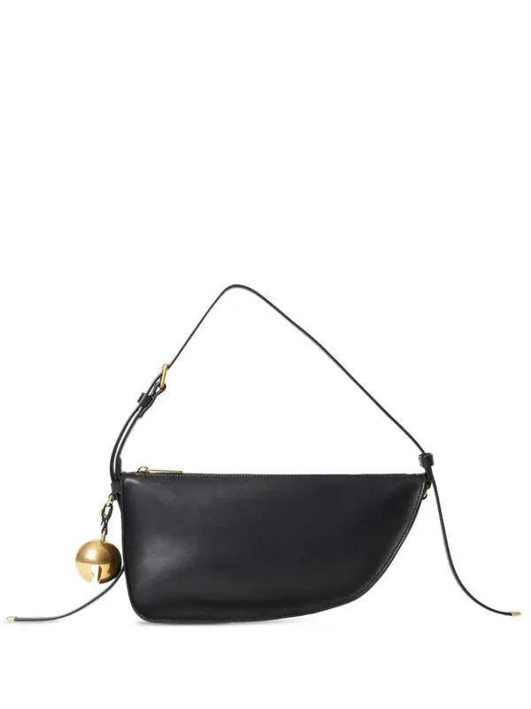 Burberry Shield Leather Shoulder Bag - Black