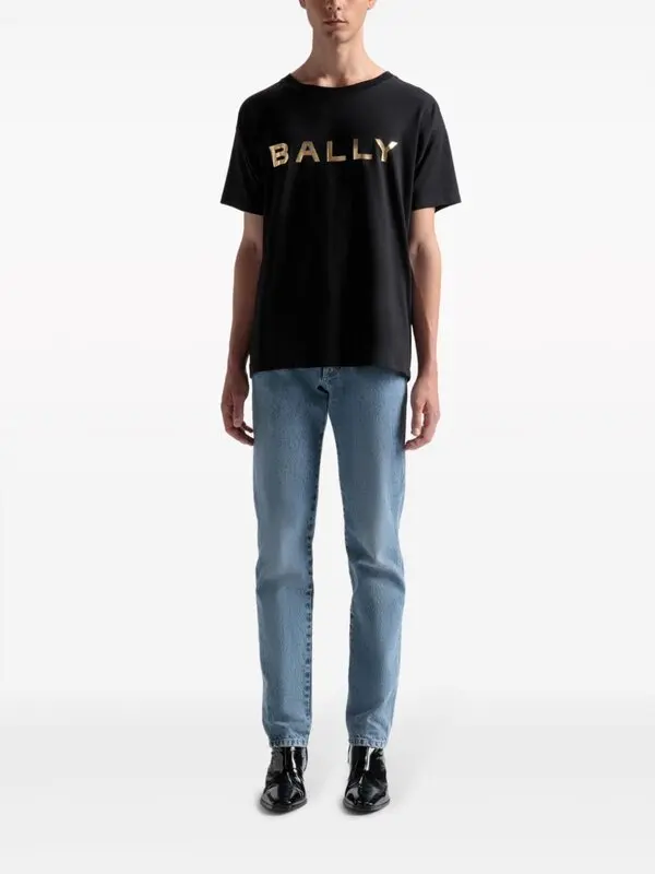 Bally Metallic-logo Cotton T-shirt - Black