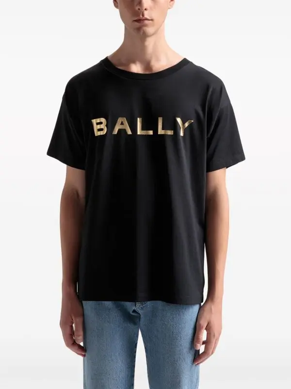 Bally Metallic-logo Cotton T-shirt - Black