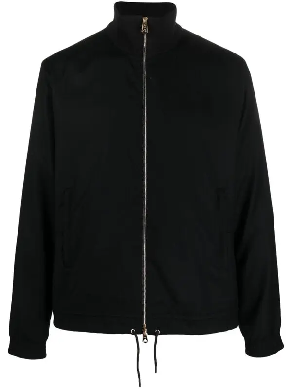 Paul Smith Ribbed-collar Jersey-texture Bomber Jacket