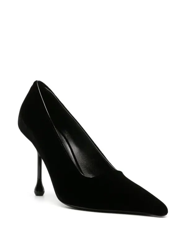 JIMMY CHOO Ixia 95 Velvet Pointed Toe Pumps - Black