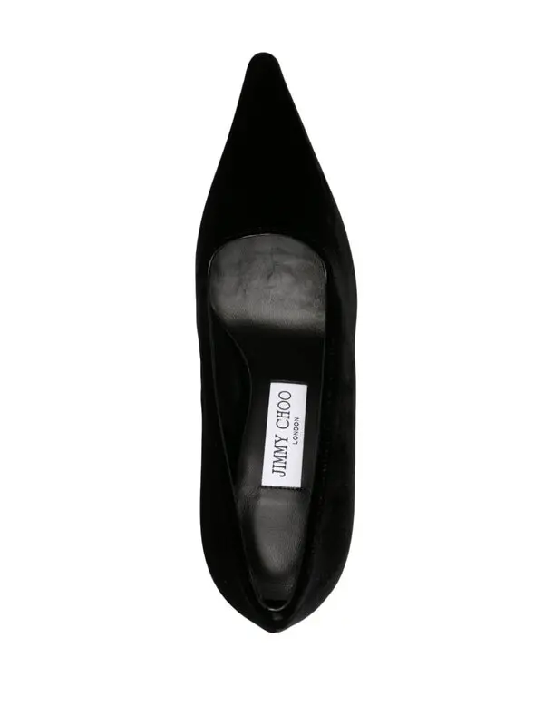 JIMMY CHOO Ixia 95 Velvet Pointed Toe Pumps - Black