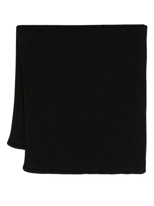 JULIUS Ribbed Circular-design Scarf - Black