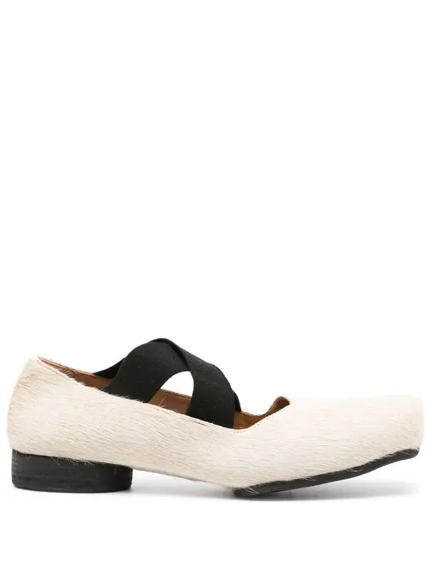 UMA WANG Square-toe Ballerina Shoes - Neutrals