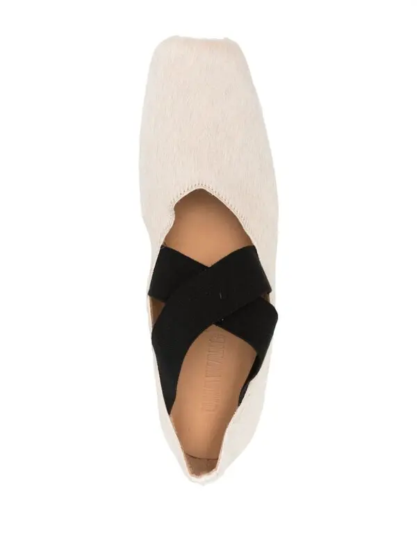 UMA WANG Square-toe Ballerina Shoes - Neutrals