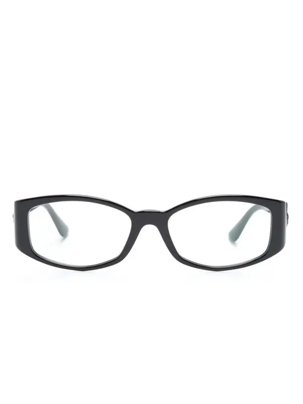 Versace Medusa-motif Rectangle-frame Glasses - Black