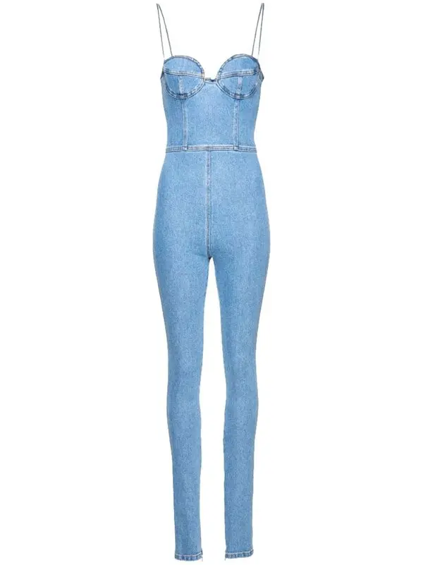 Magda Butrym Denim Bustier Jumpsuit - Blue