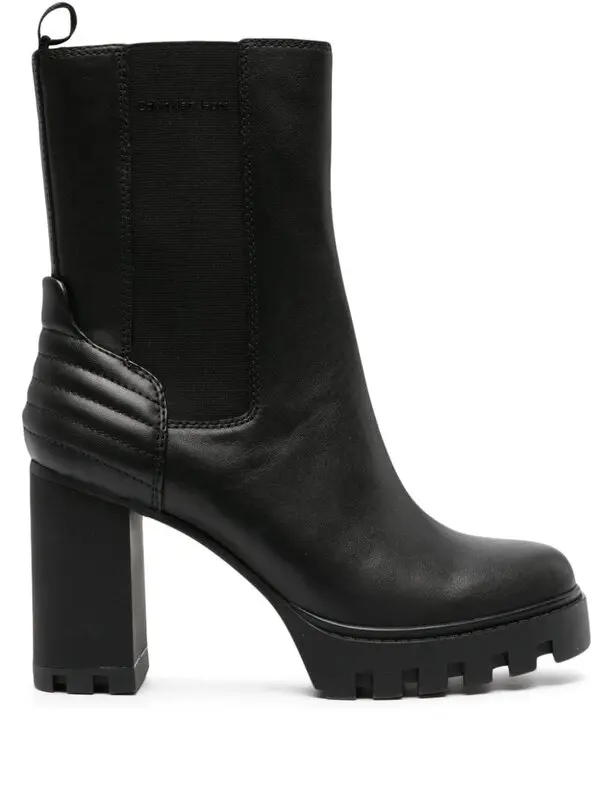 Calvin Klein 90mm Quilted-panel Leather Platform Boots