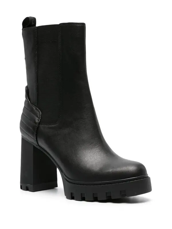 Calvin Klein 90mm Quilted-panel Leather Platform Boots