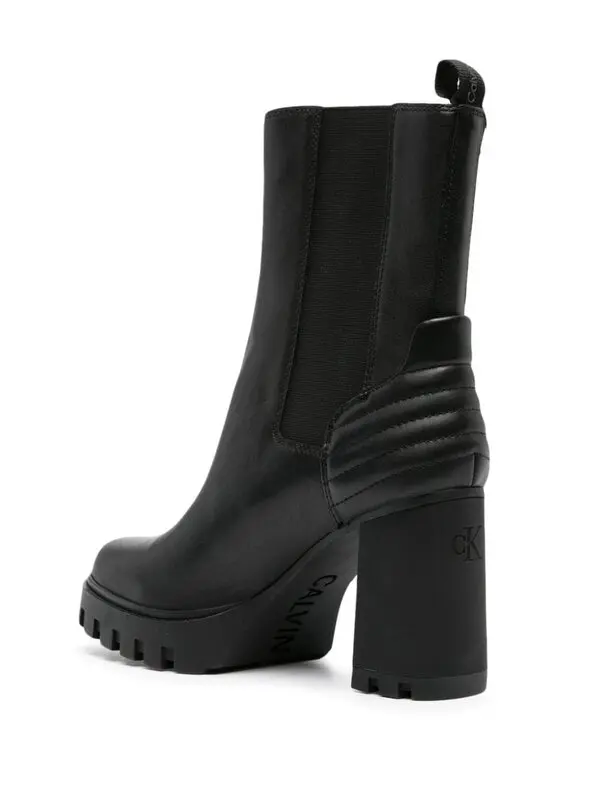 Calvin Klein 90mm Quilted-panel Leather Platform Boots