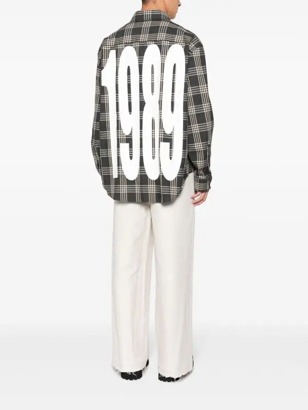 1989 STUDIO Logo-print Checked Cotton Shirt
