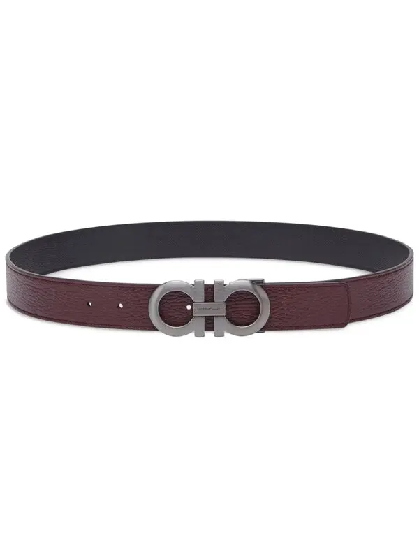 FERRAGAMO Gancini-buckle Leather Belt - Red